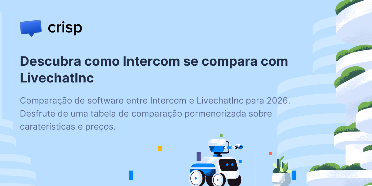 Descubra como Intercom se compara com LivechatInc - Crisp