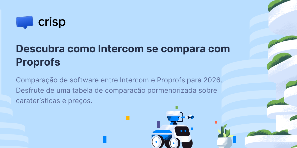 Descubra como Intercom se compara com Proprofs - Crisp